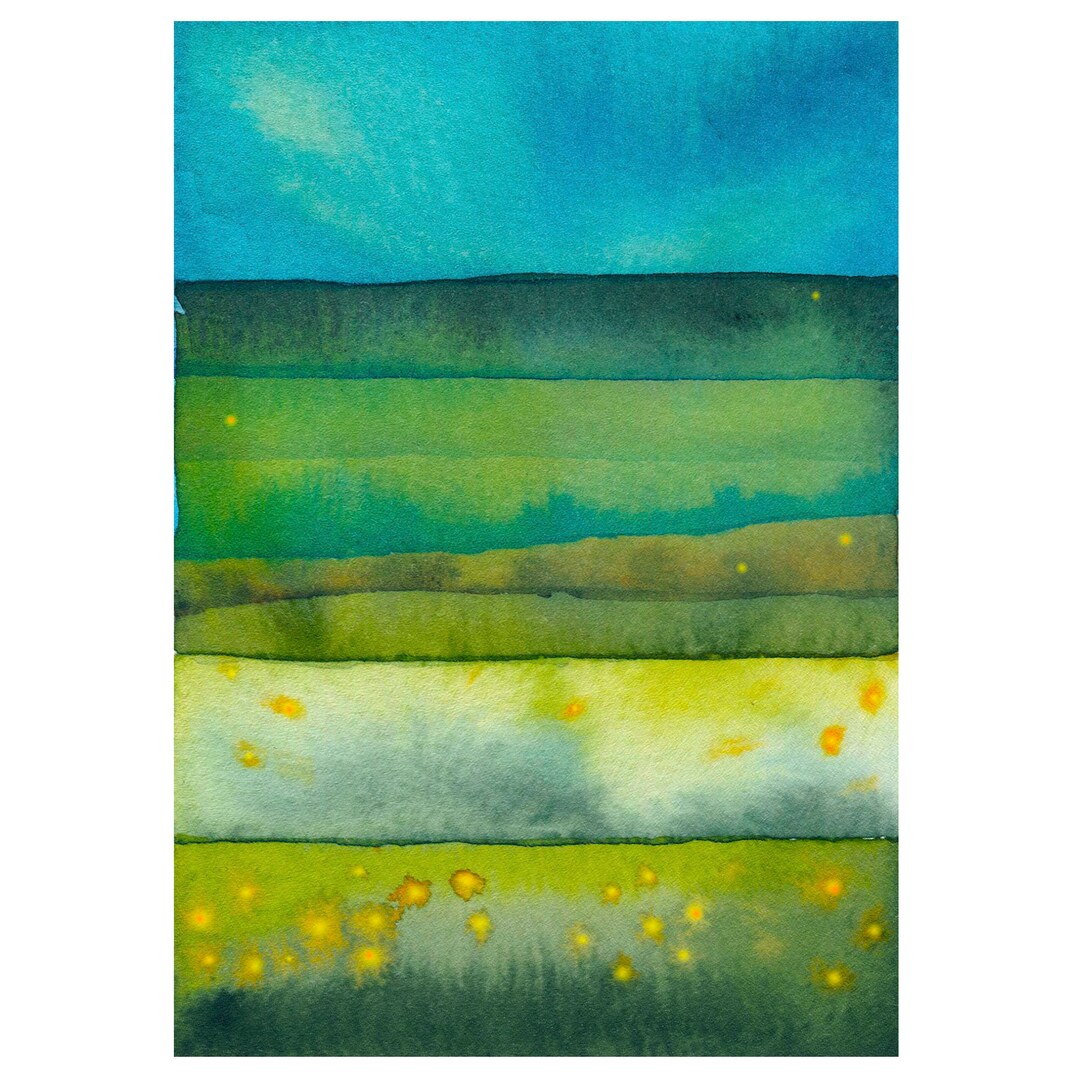 Konza Prairie Tallgrasses and Wildflowers Watercolor Art Print, the Big ...