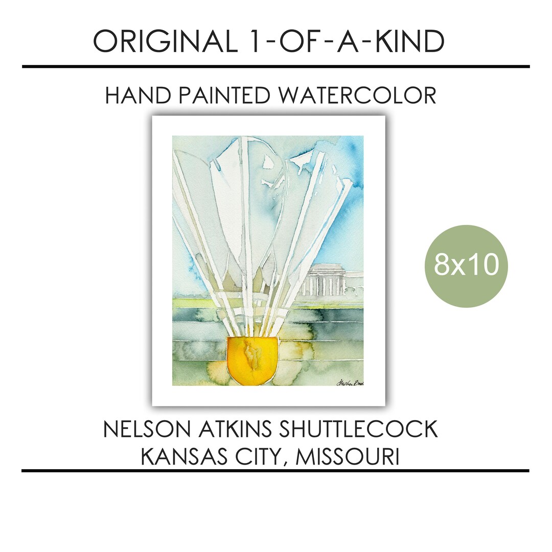 Shuttlecock Original Watercolor Painting of Kansas City Landmark, 8 X ...