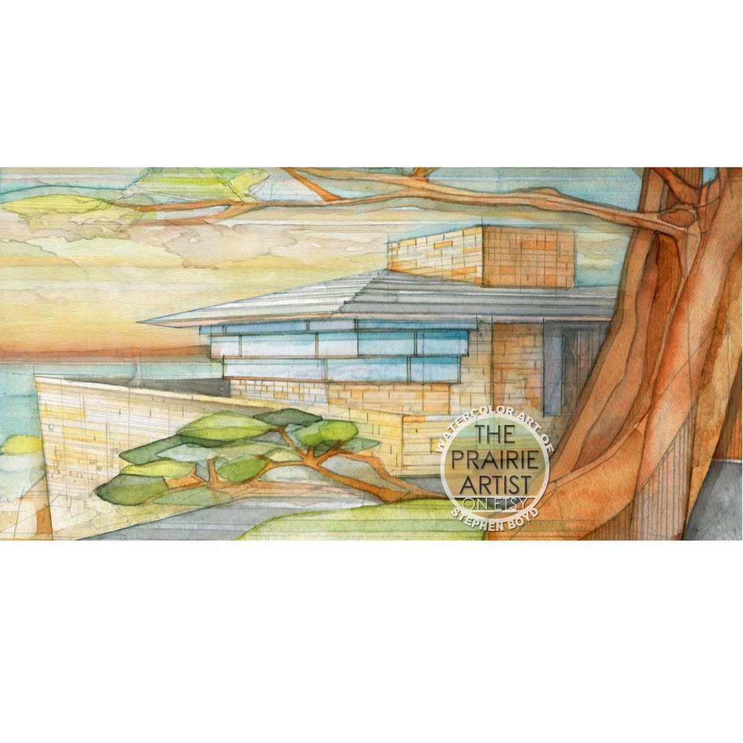 Cabin on the Rocks Watercolor Art Print, Della Walker House at Carmel ...