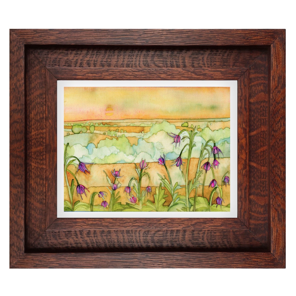 Prairie Wildflowers Watercolor Art Print, Wild Smoke Flower Buds in the ...