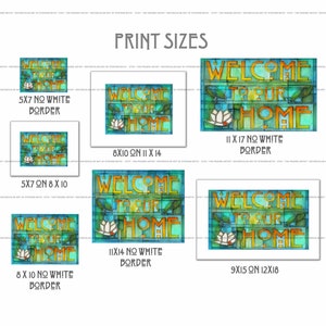 Lotus Flower Entry Welcome Sign Watercolor Art Print, Stained Glass ...