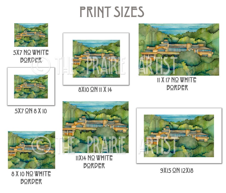 Wright Home Spring Green Wisconsin Watercolor Print House and - Etsy