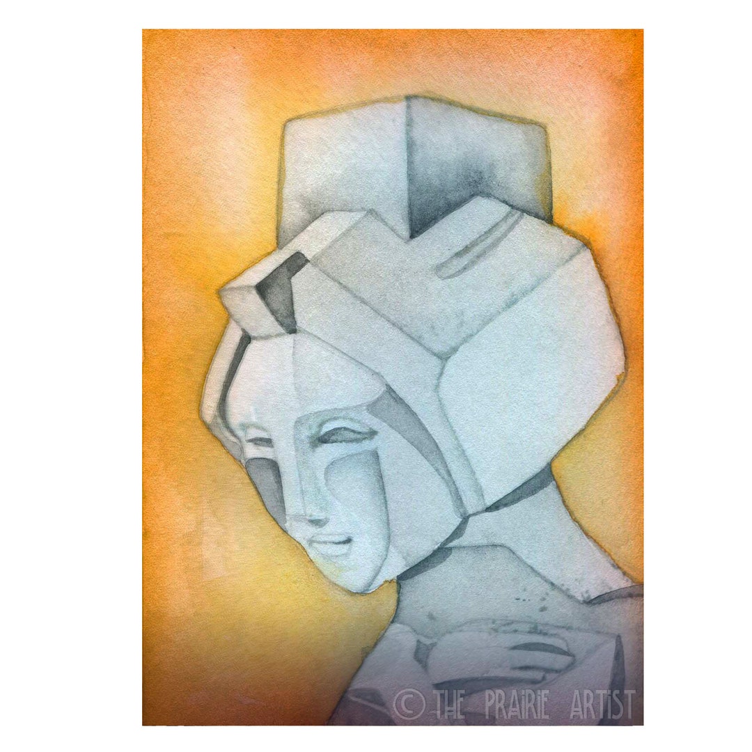 Sprite Watercolor Art Print, Sculptures From the Midway Gardens in ...