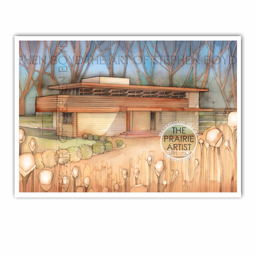 Gordon House Fine Art Watercolor Print, Architectural Artwork Oregon ...