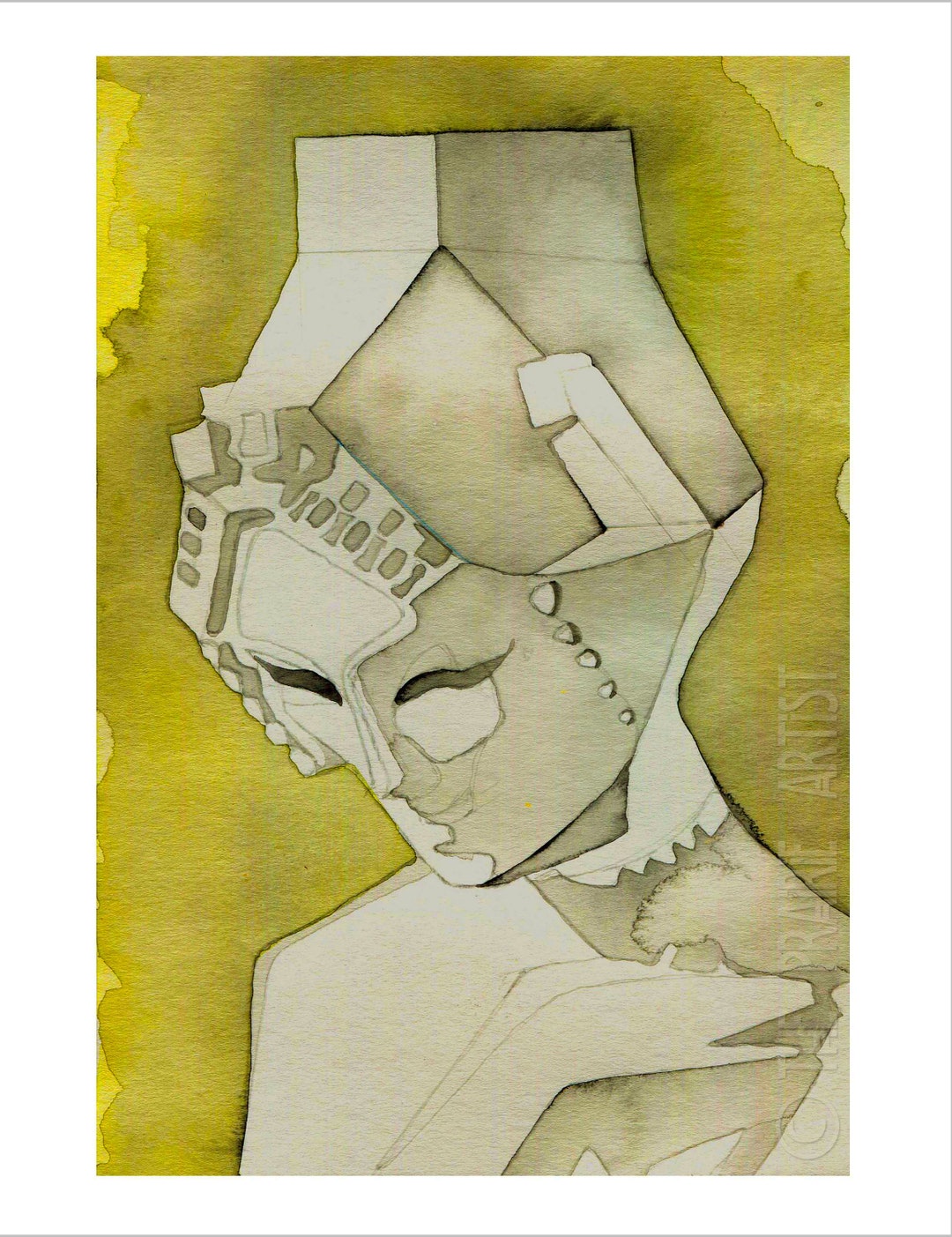 Solemn Sprite Watercolor Art Print, Arizona Biltmore Geometric ...