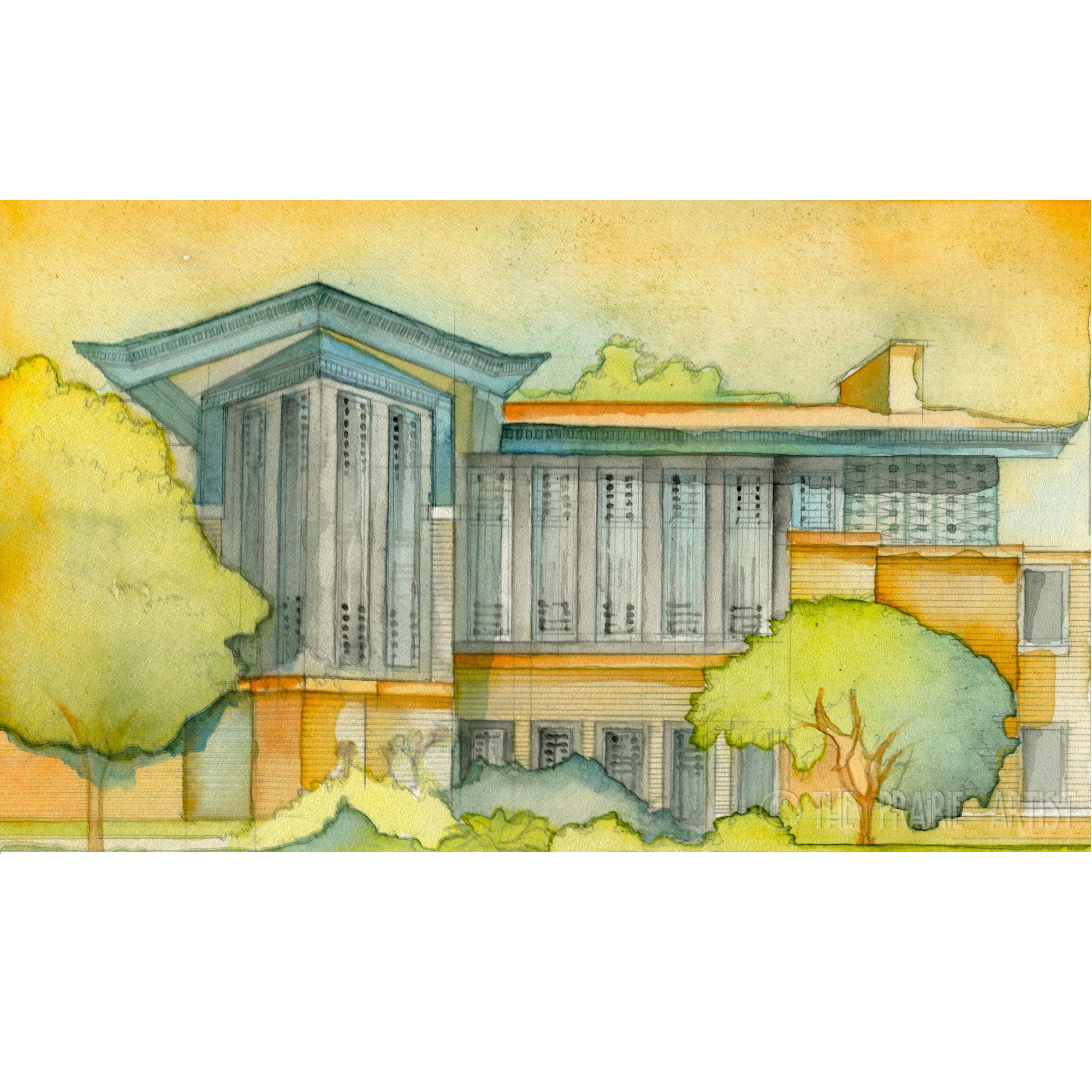 Dana House Springfield IL Art Print Watercolor Print - Etsy