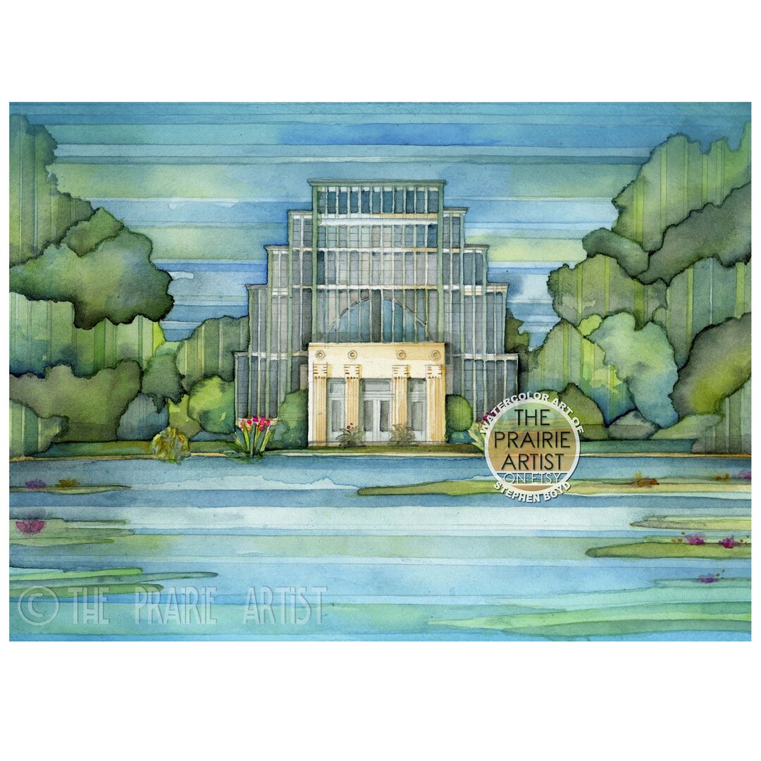 St. Louis Jewel Box in Forest Park Print, Watercolor Art Print, Art ...
