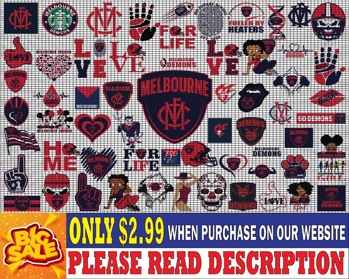 Melbourne Demons Football Team Svg Melbourne Demons Svg AFL - Etsy