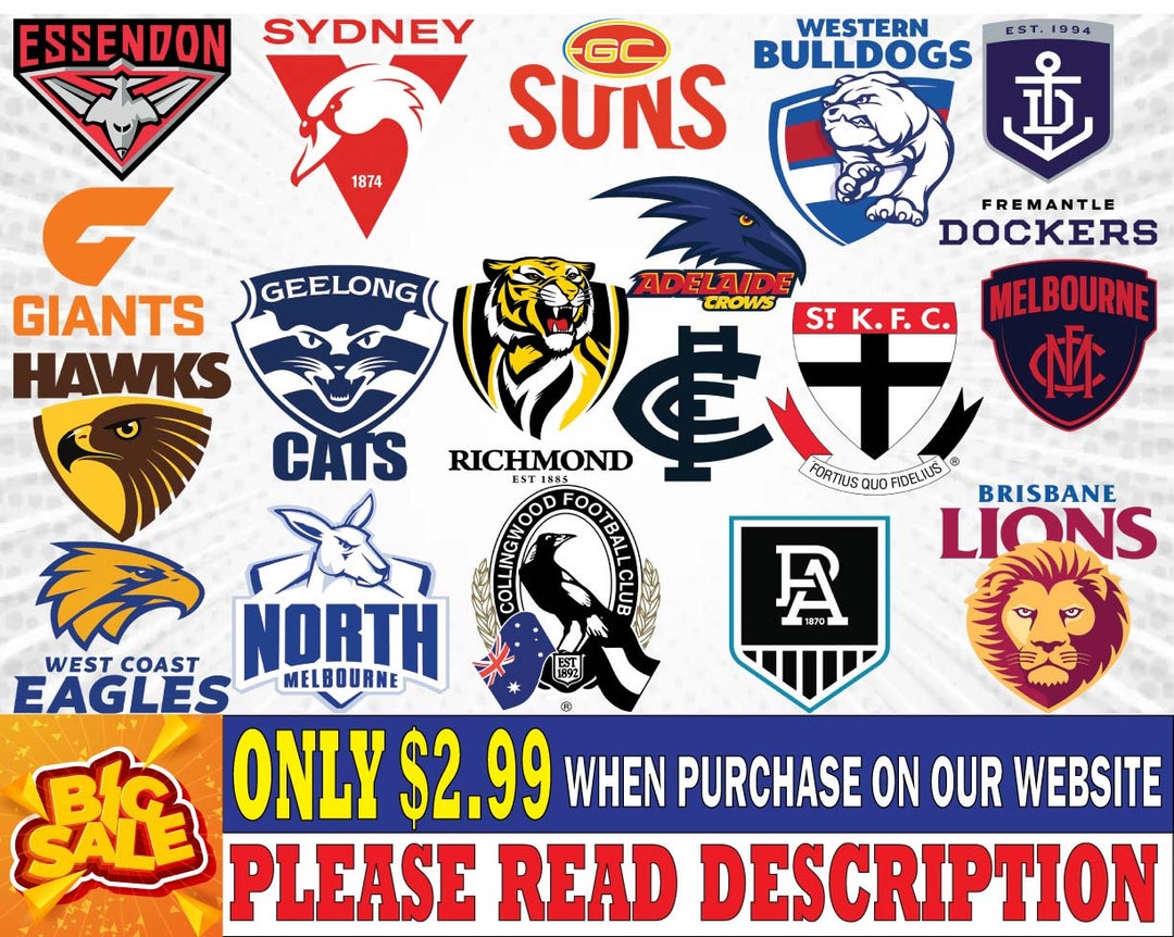 All AFL 2023 Teams Svg Afl Team Svg Afl Logo Svg Svg Files - Etsy