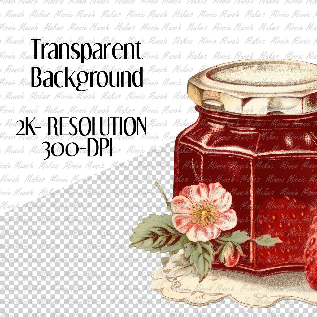 Strawberry Jam Clipart Summer Clipart Scrapbooking Paper - Etsy