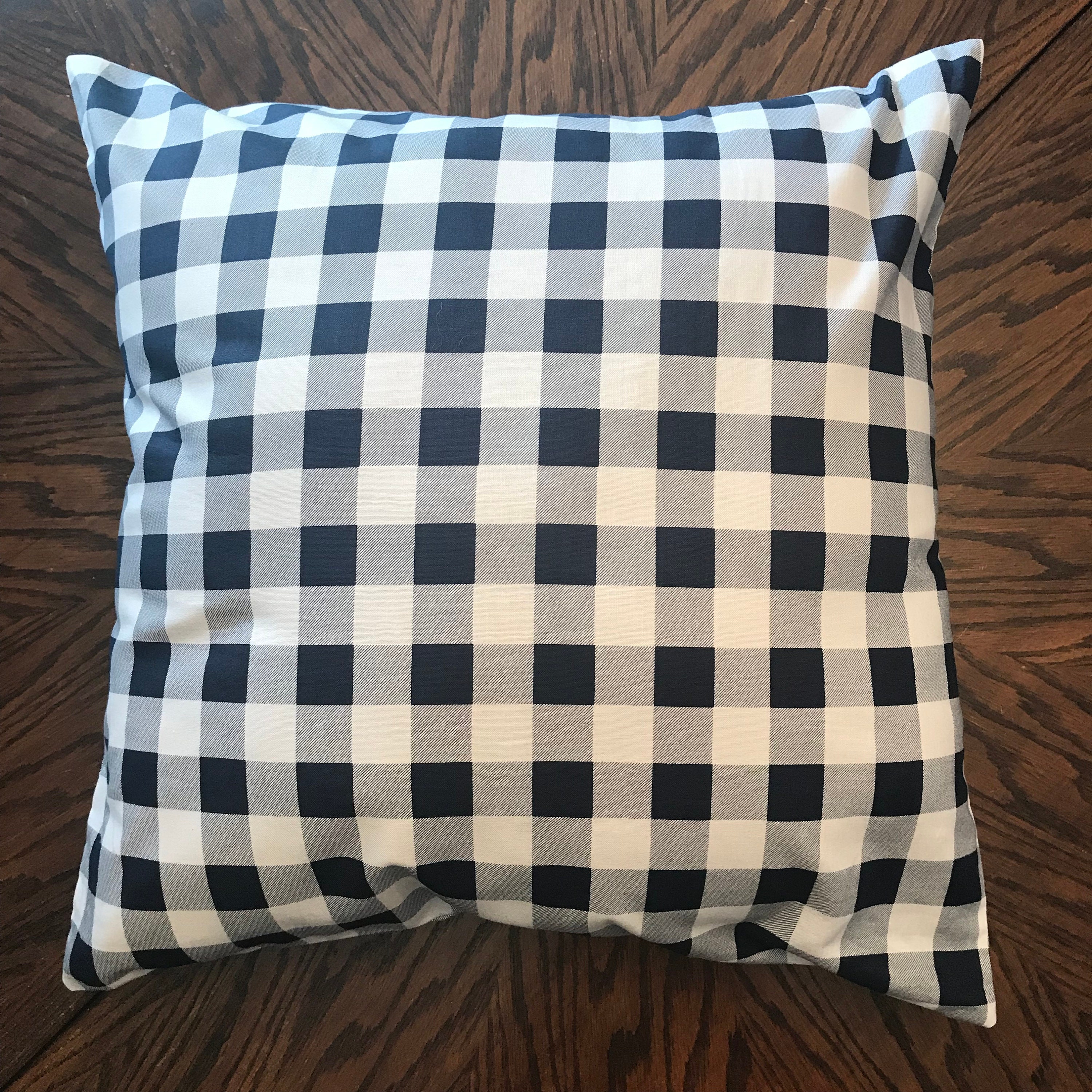 16 Navy & White Checker Pillow Case - Etsy UK