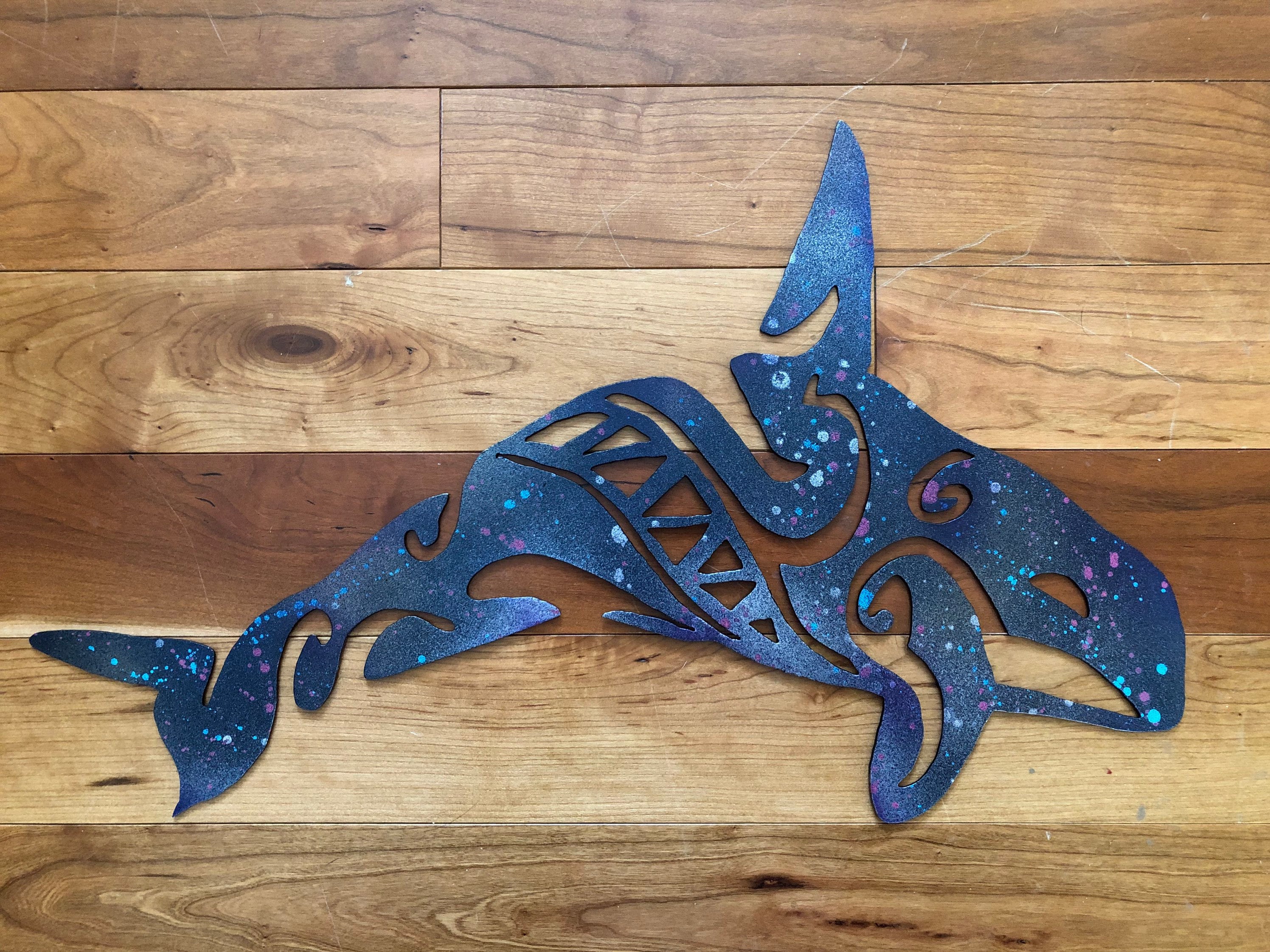 Ornate Orca Hand Cut Metal Wall Art | Etsy