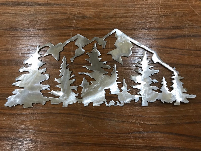 Mountain Scene Metal Wall Art - Etsy