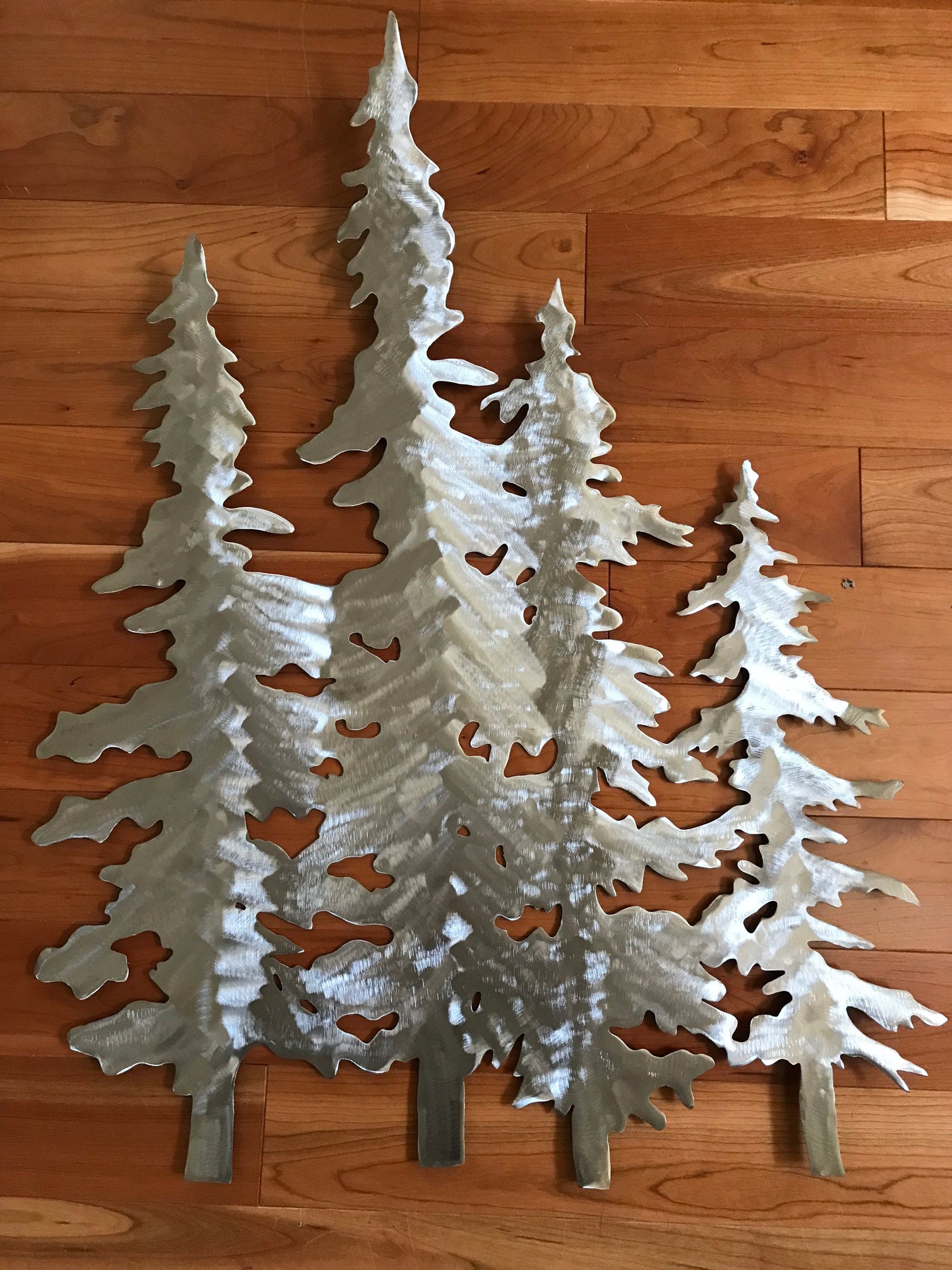 Pine Tree Stand Hand Cut Metal Wall Art - Etsy