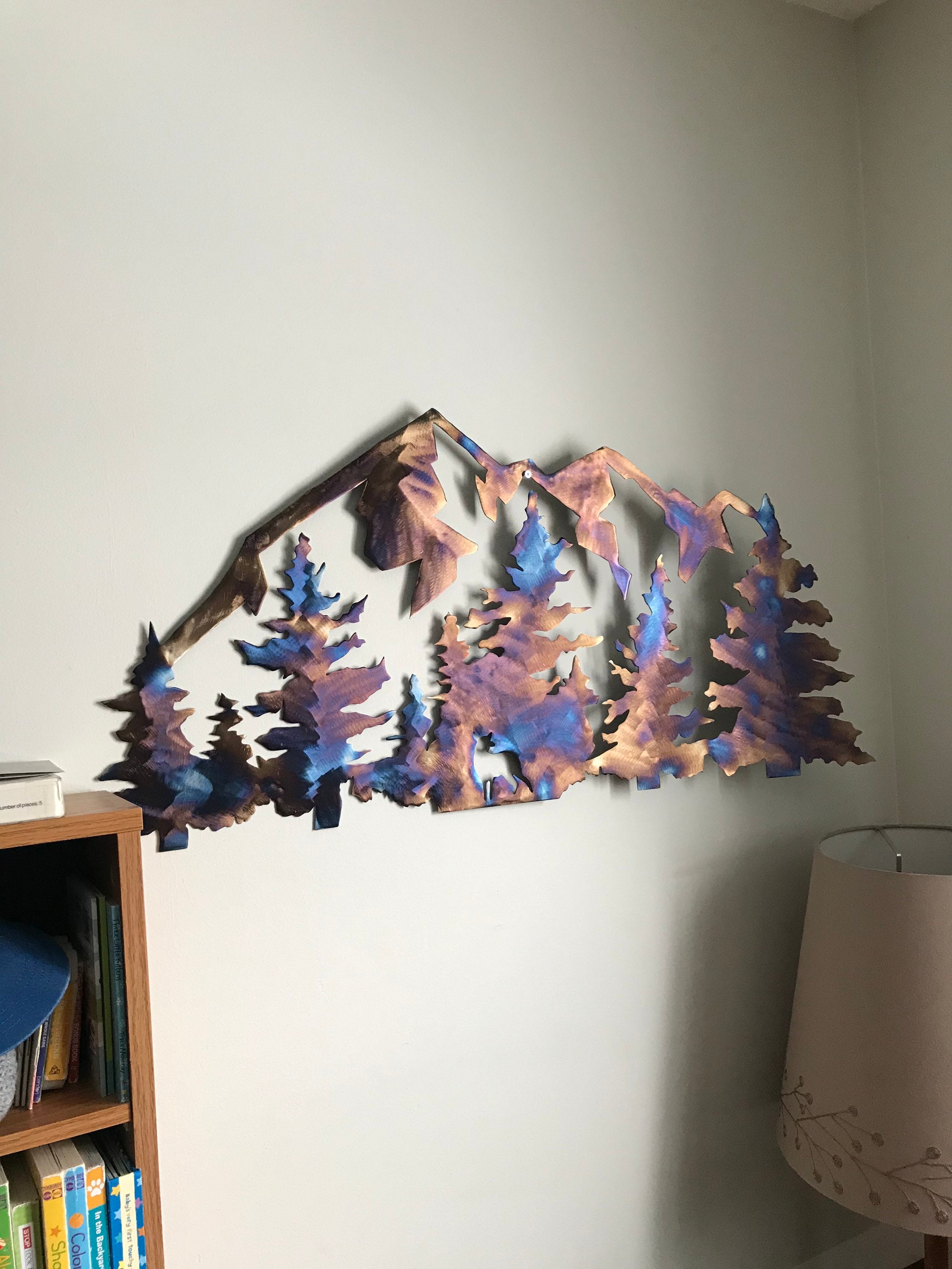 Mountain Scene Metal Wall Art | Etsy