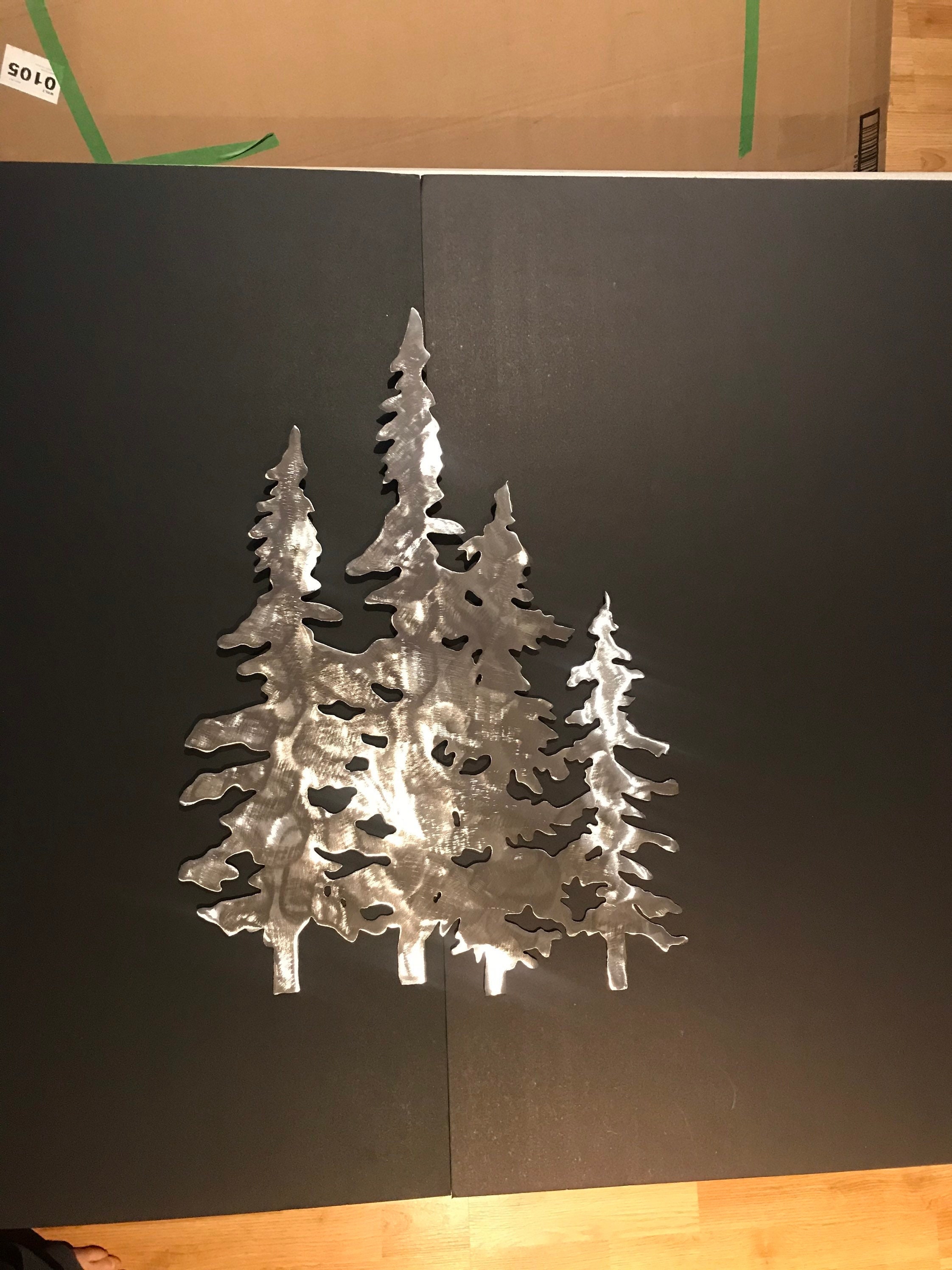 Pine Tree Stand Hand Cut Metal Wall Art | Etsy