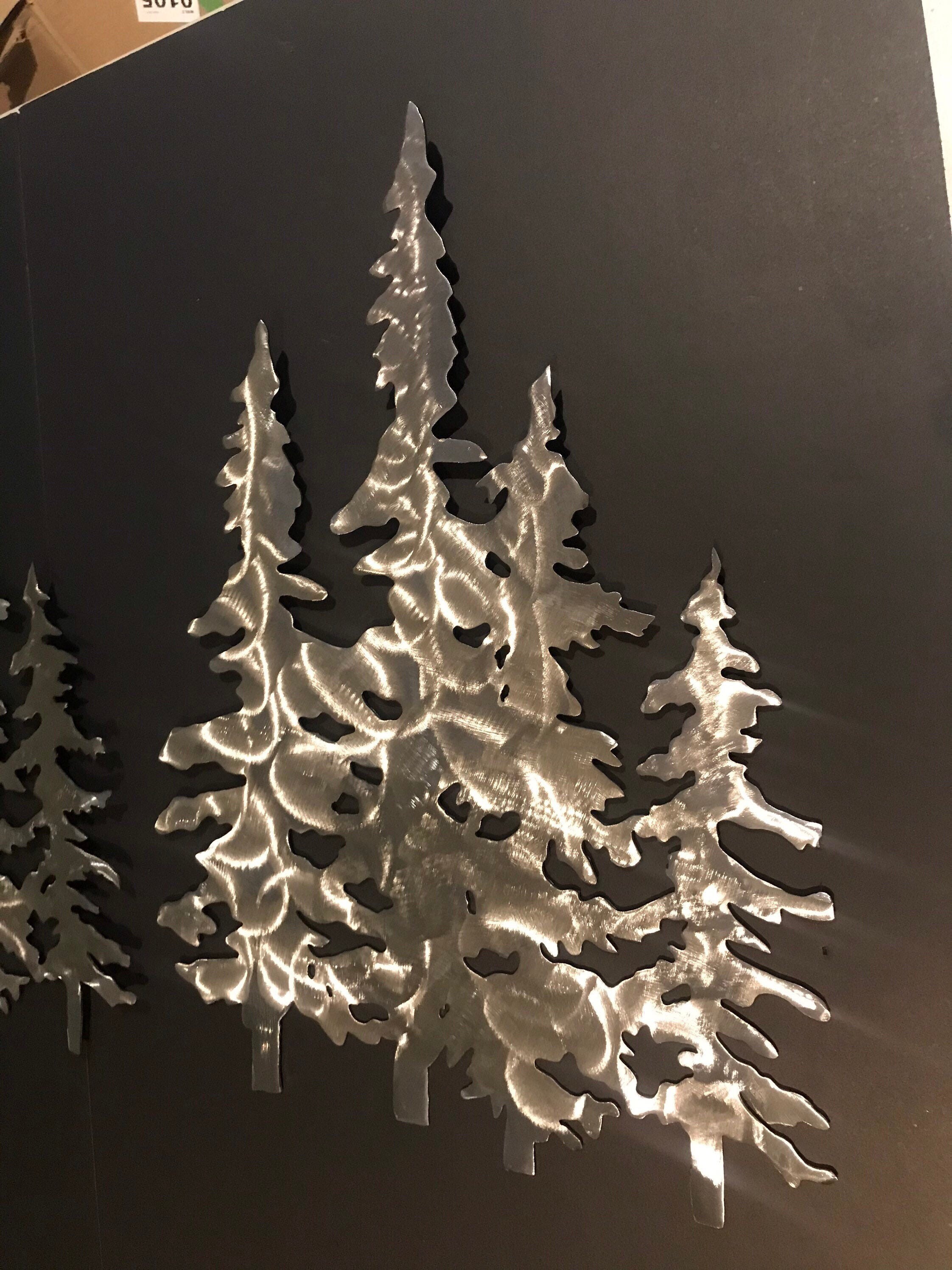 Pine Tree Stand Hand Cut Metal Wall Art | Etsy