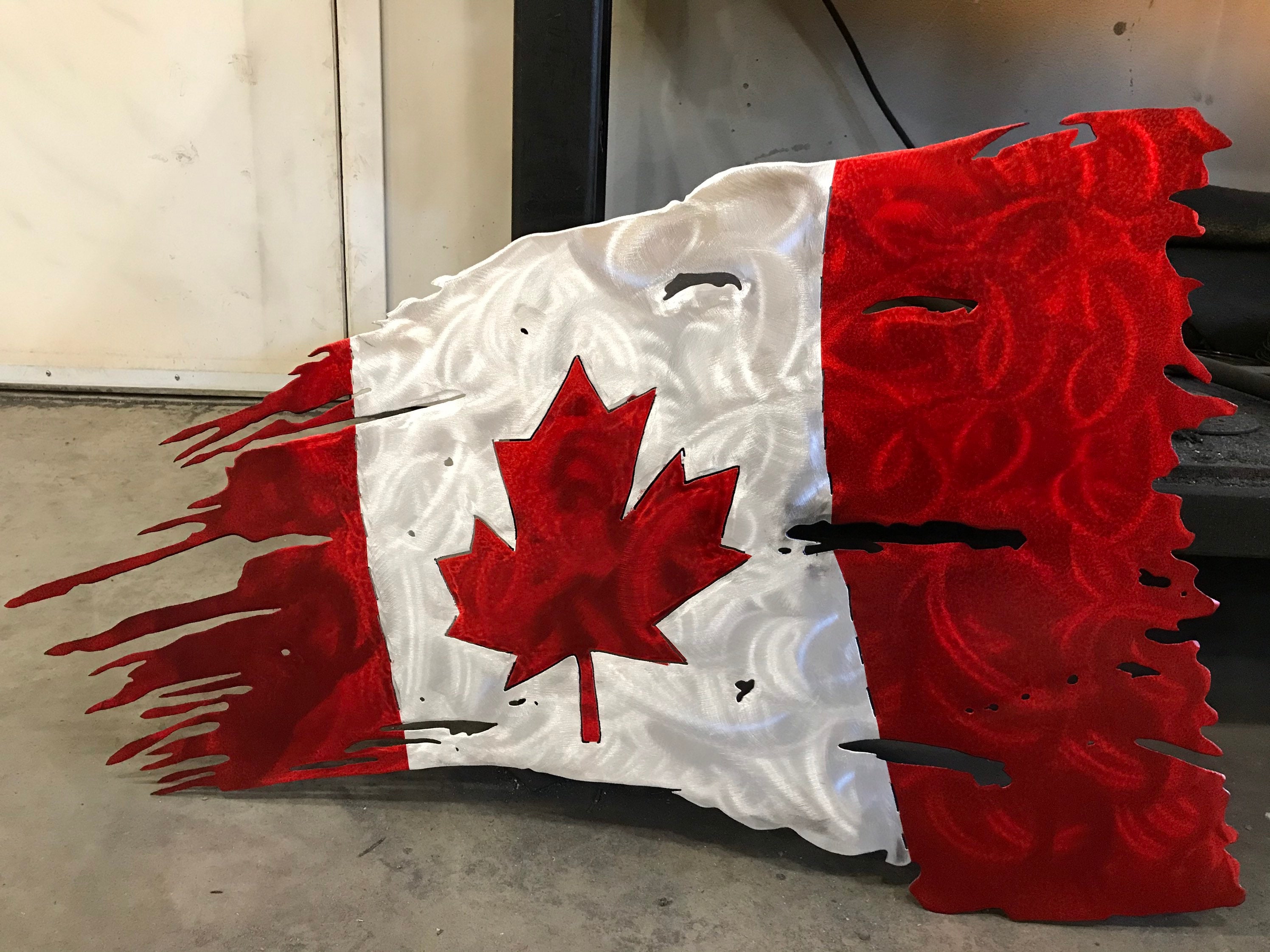 Tattered Canadian Flag, Hand Made Metal Wall Art - Etsy Canada