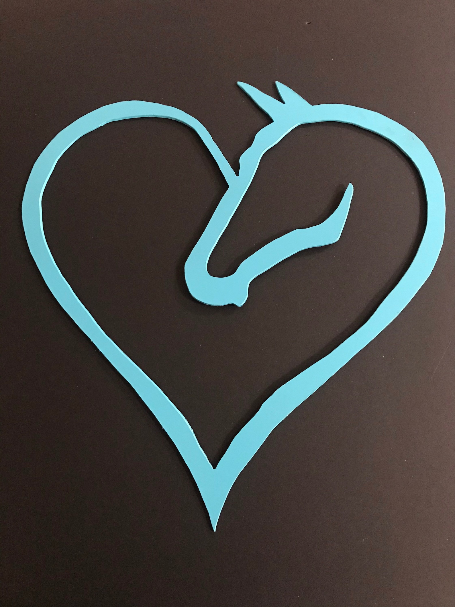 Corazón de caballo, arte de pared de metal cortado a mano - Etsy España