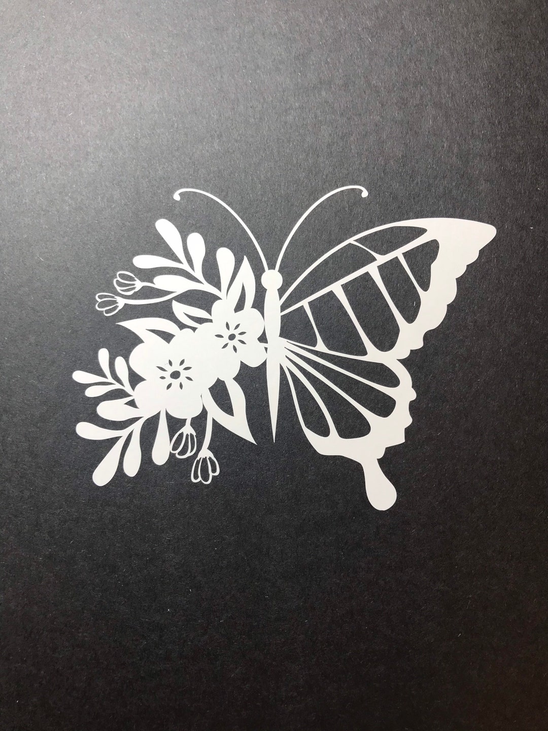 Butterfly Flowers Decal - Etsy