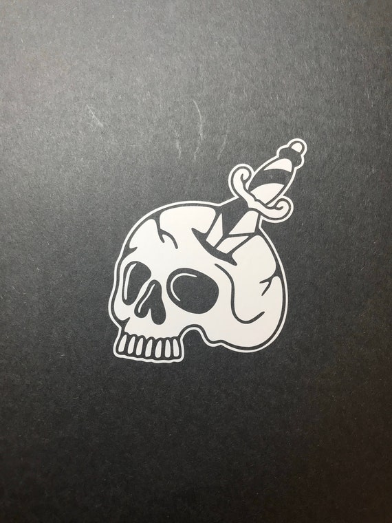 Skull and Dagger Decal | Etsy