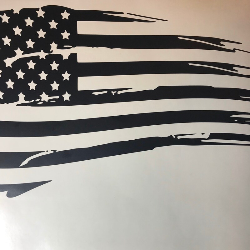 Distressed American Flag Decal - Etsy
