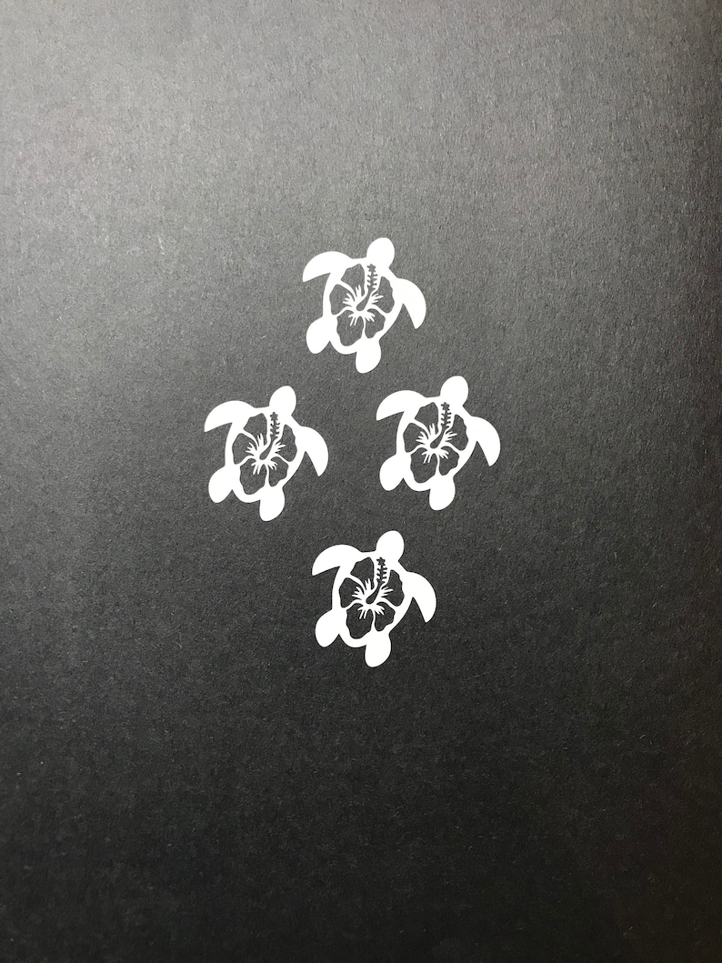 Hawaiian Hibiscus Sea Turtle Decal - Etsy