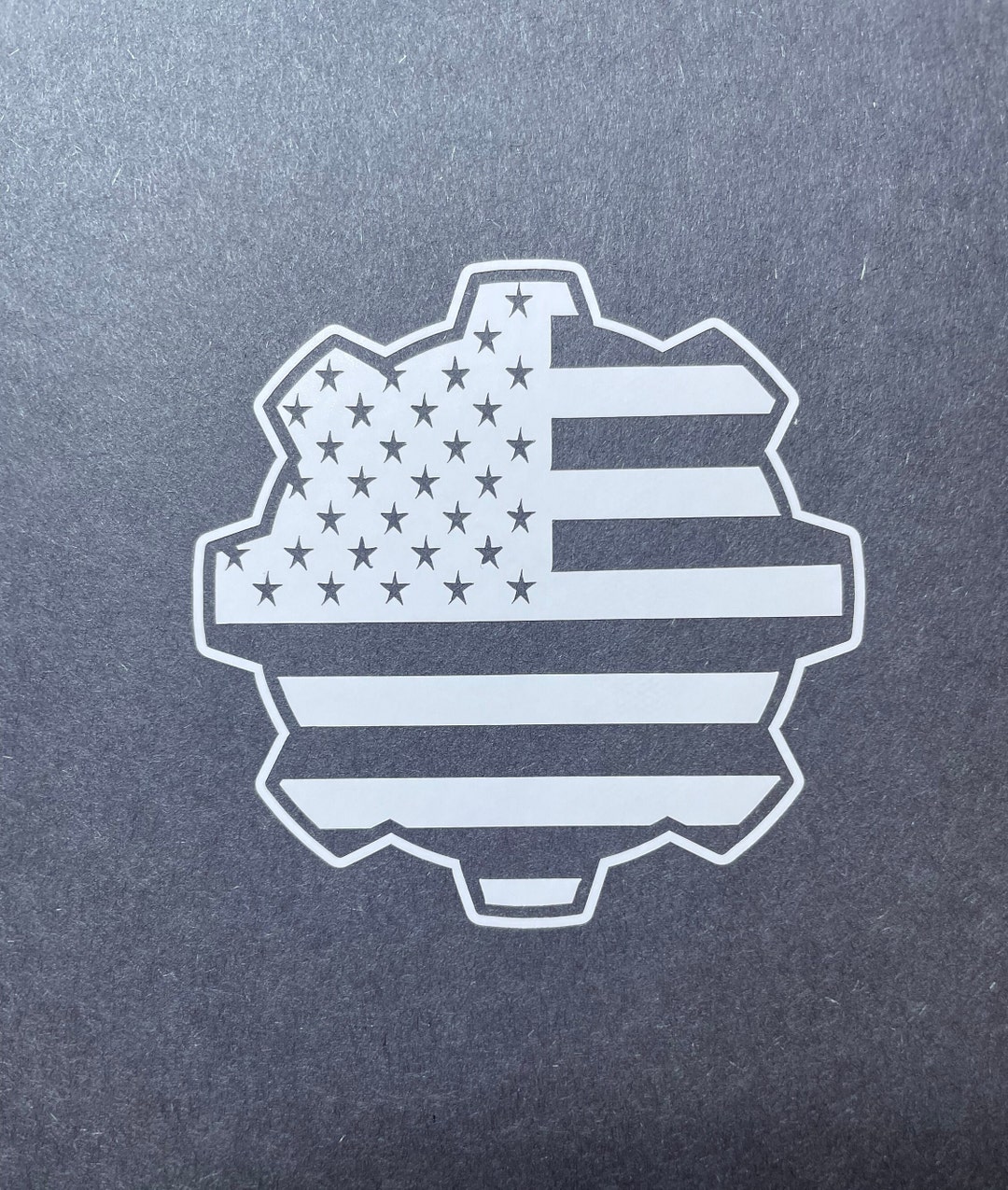 Gear Shaped American Flag Decal - Etsy