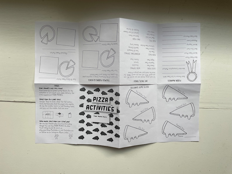 Pizza Zine: A Printable Pizza Activity Book - Etsy