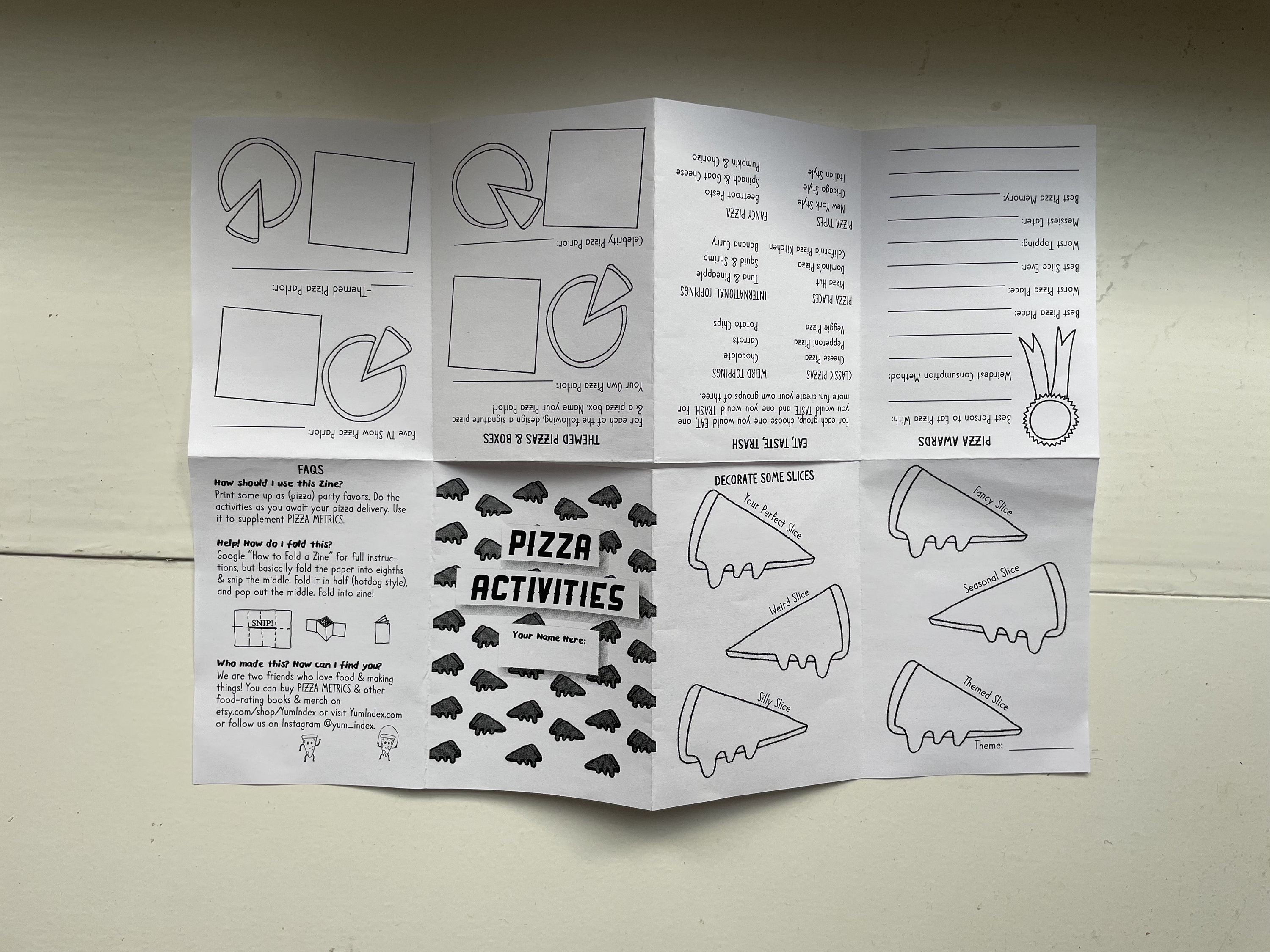 Pizza Zine: A Printable Pizza Activity Book - Etsy