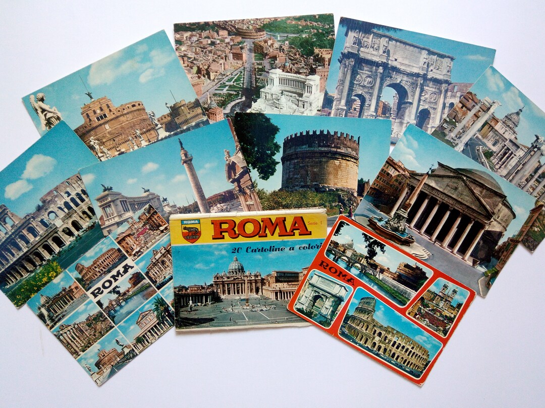 Vintage Set of Postcards With the Image of Rome - Etsy