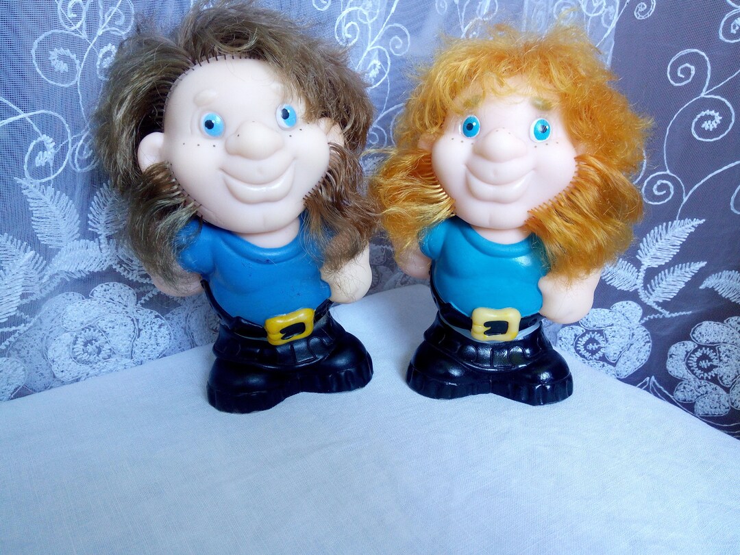 Vintage Rubber Toys Cartoon Characters Two Barmaley Toys From - Etsy