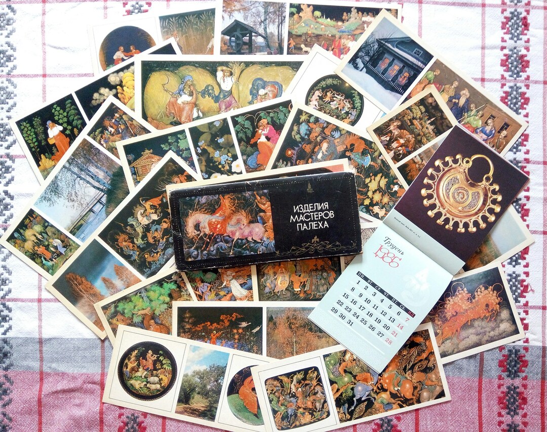 Vintage Set of Postcards and Monthly Calendar - Etsy