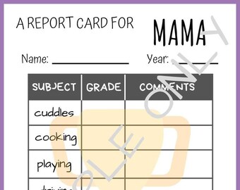 INSTANT DOWNLOAD Printable Homeschool Report Card Blue - Etsy
