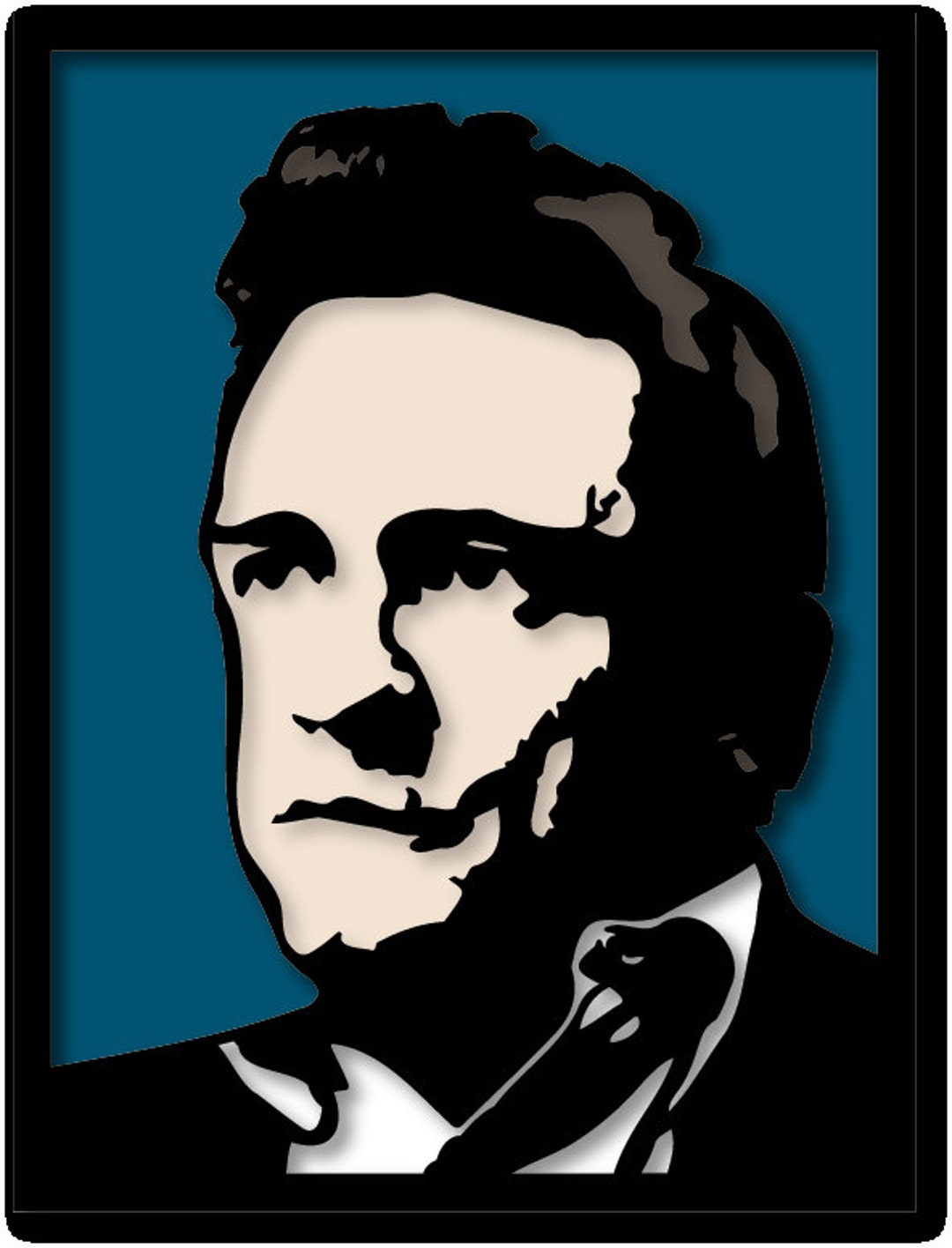 Johnny Cash Shadow Box 3d SVG for Paper Cardstock Cricut Silhouette - Etsy