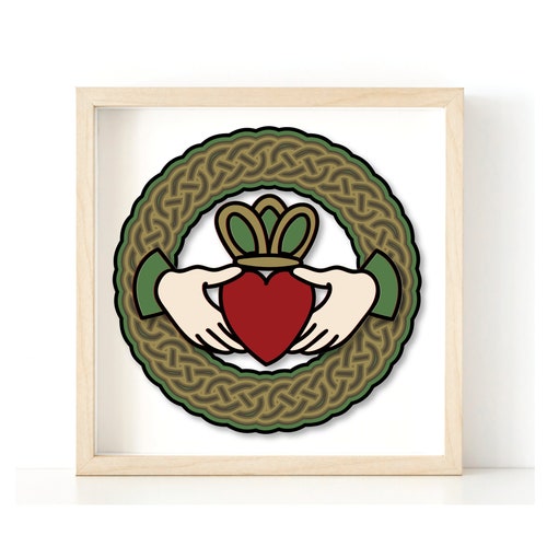 Celtic Claddagh 3d SVG for Cardstock Cricut Silhouette - Etsy