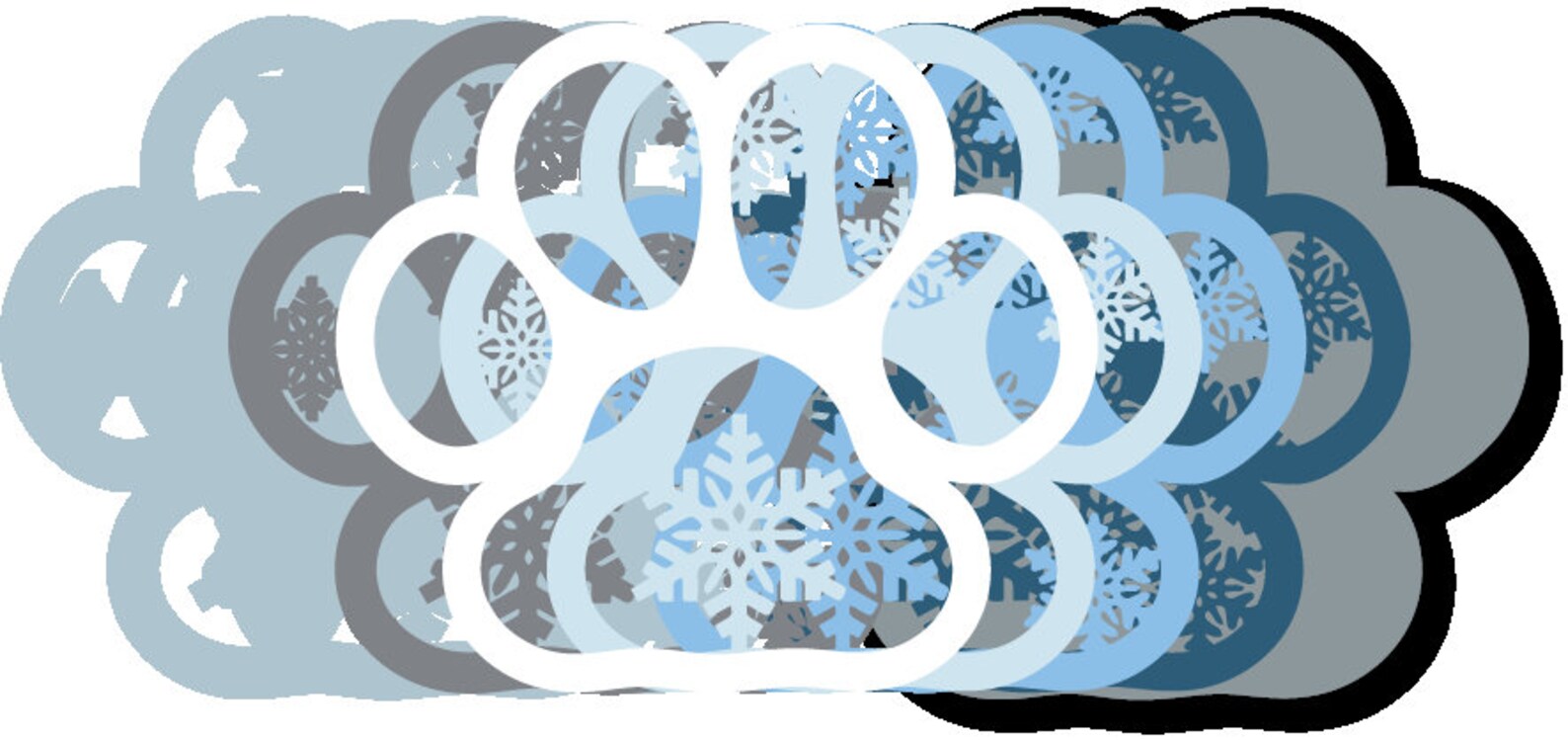 Paw Print Snowflake Mandala SVG 3d SVG for Cricut Silhouette - Etsy