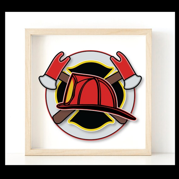 Fire Fighter 3d SVG for Cricut Silhouette Layered Paper - Etsy