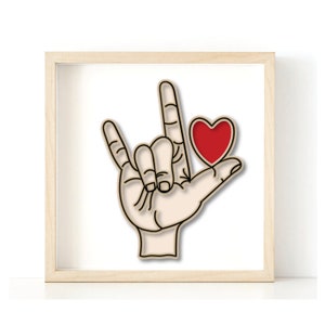 ASL Sign Language Love 3d SVG - Etsy