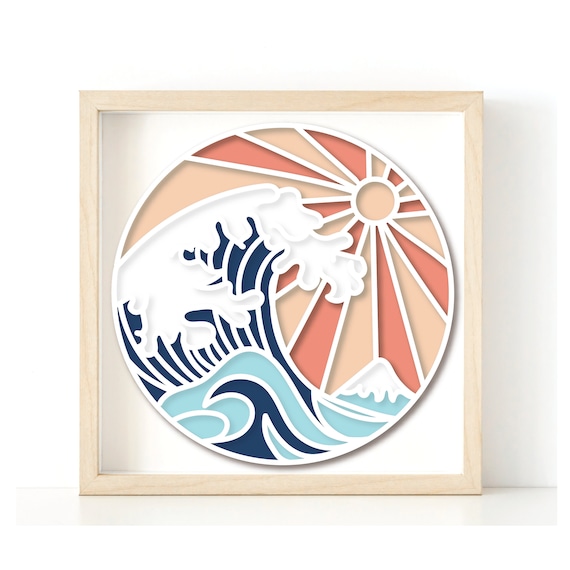 Waves and Sunshine 3d SVG for Cardstock Cricut Silhouette - Etsy