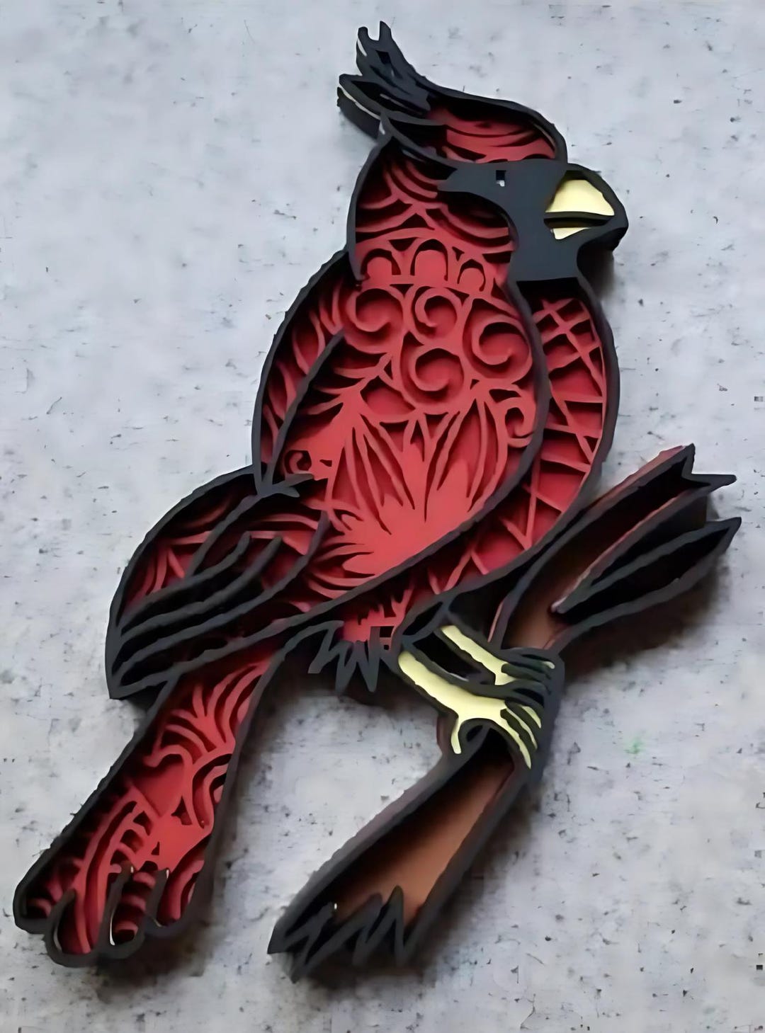 Cardinal Mandala Glowforge Laser SVG Hand Drawn - Etsy