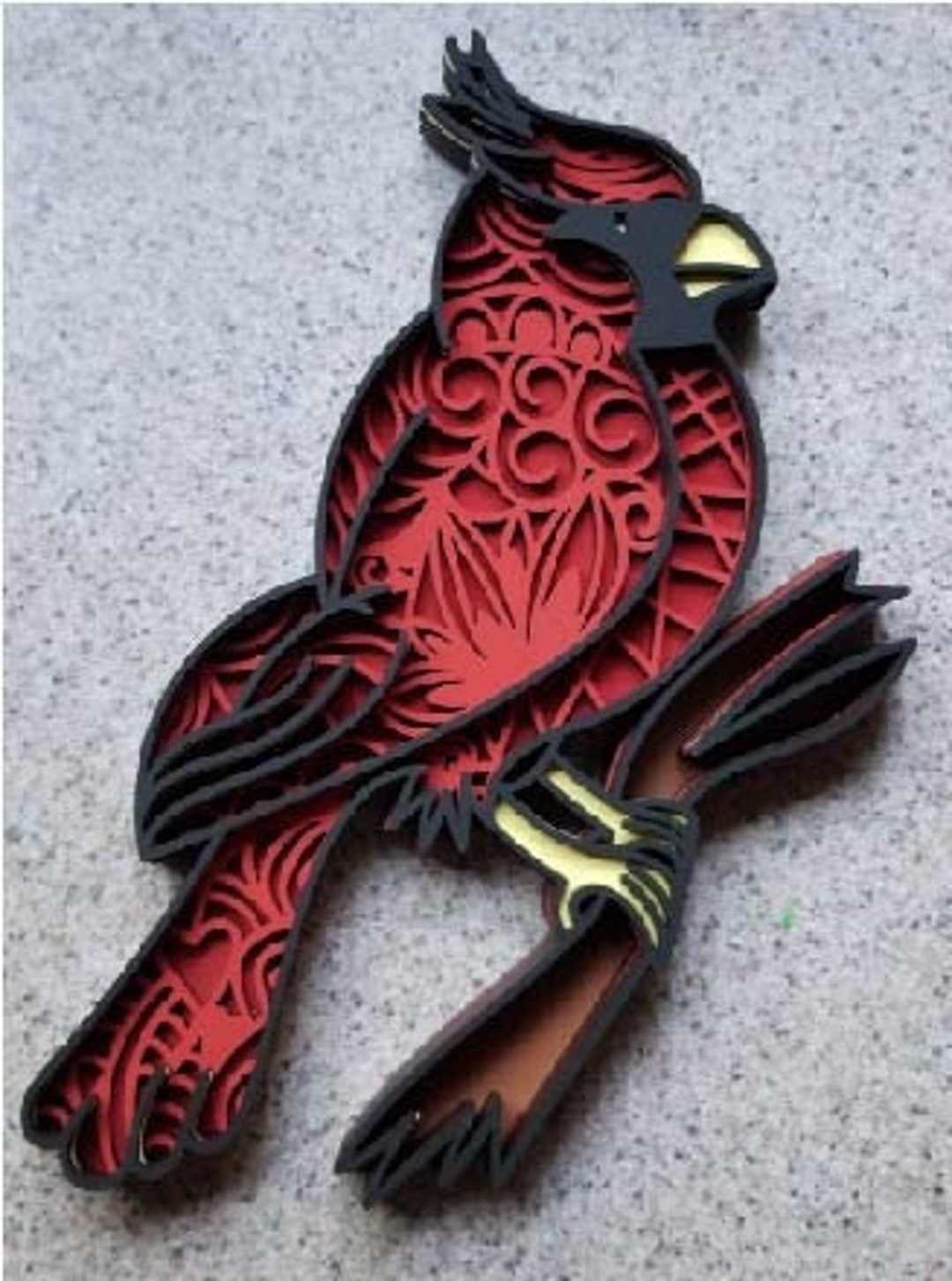 Cardinal Mandala Glowforge Laser SVG Hand Drawn - Etsy