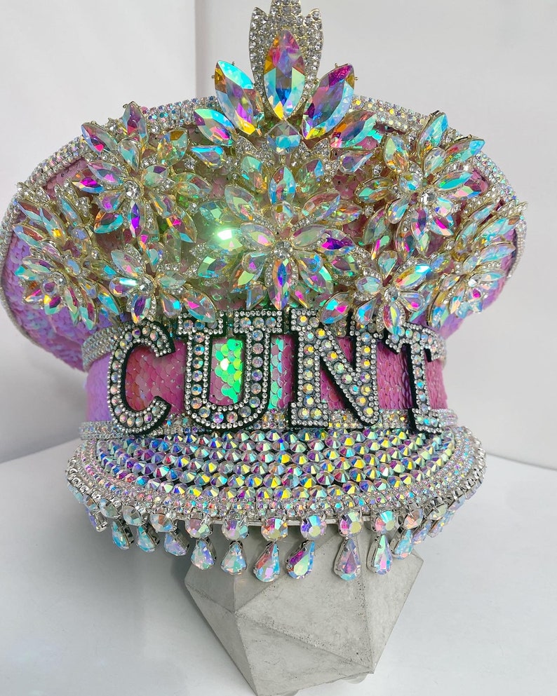 Pink Sequin Captain Hat: Festival Hat Military Hat Rave - Etsy Canada