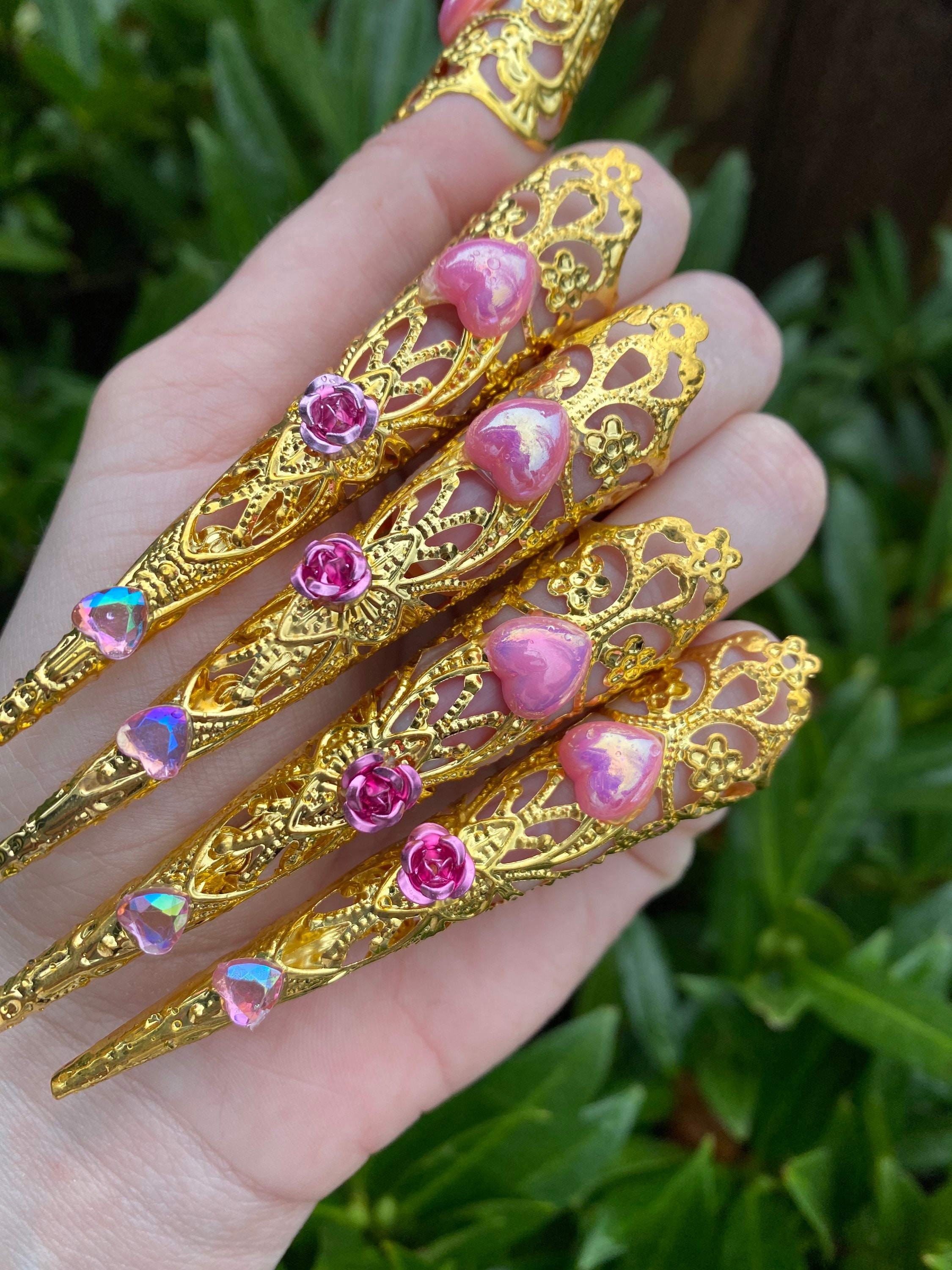 Alena Baby Pink Finger Jewelry:finger Claw Finger Armour Claw - Etsy Canada