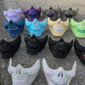 Purple Skull Mask: Face Mask, Skull Mask, Tear Drops, Crystals ...