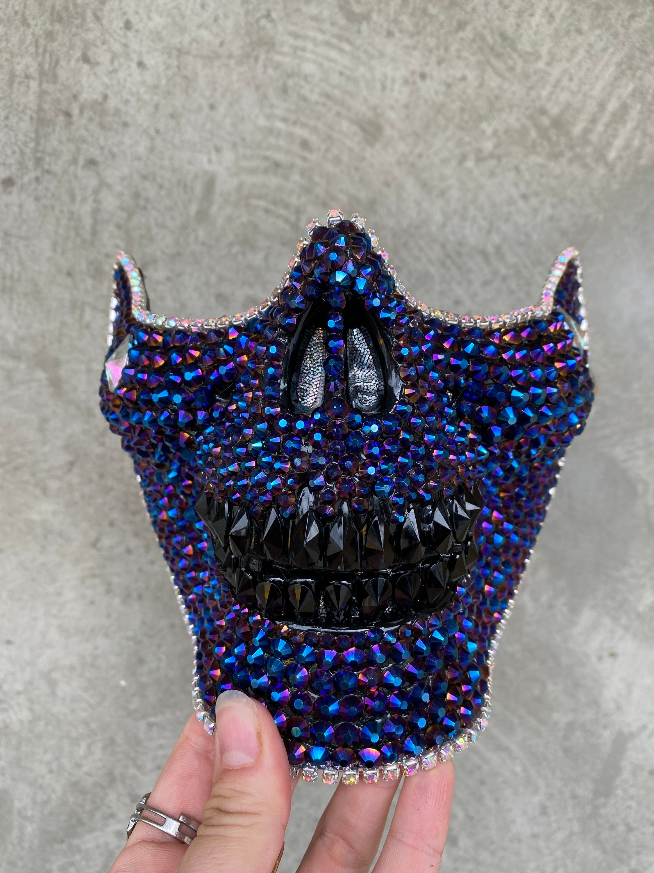 Purple Skull Mask With Black Tears : Face Mask Skull Mask | Etsy