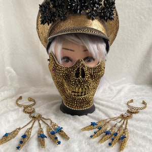 Gold Metal Skull Mask With Tears : Face Mask, Skull Mask, Tear Drops ...