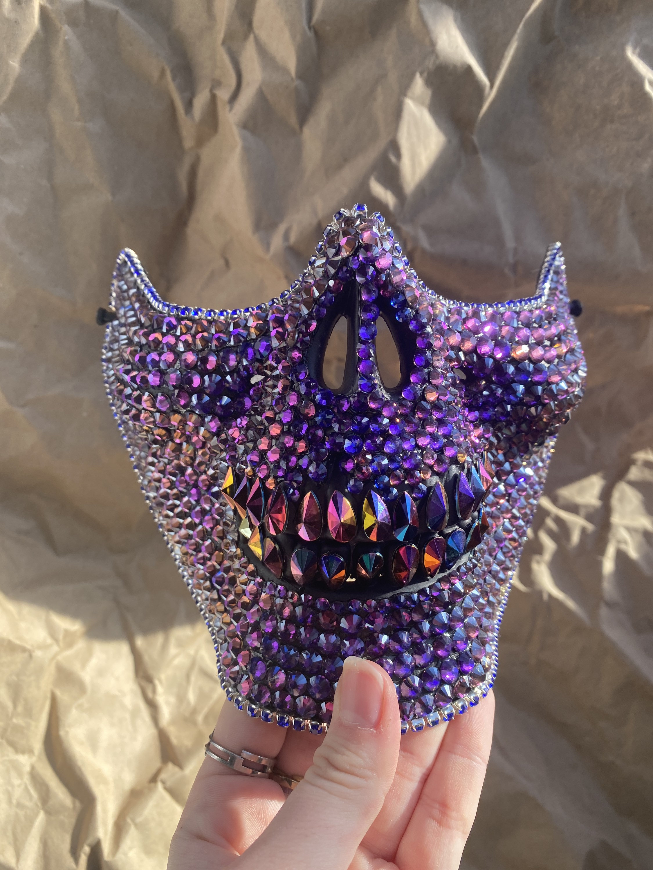Galaxy Purple Skull Mask With Tears : Face Mask Skull Mask - Etsy UK