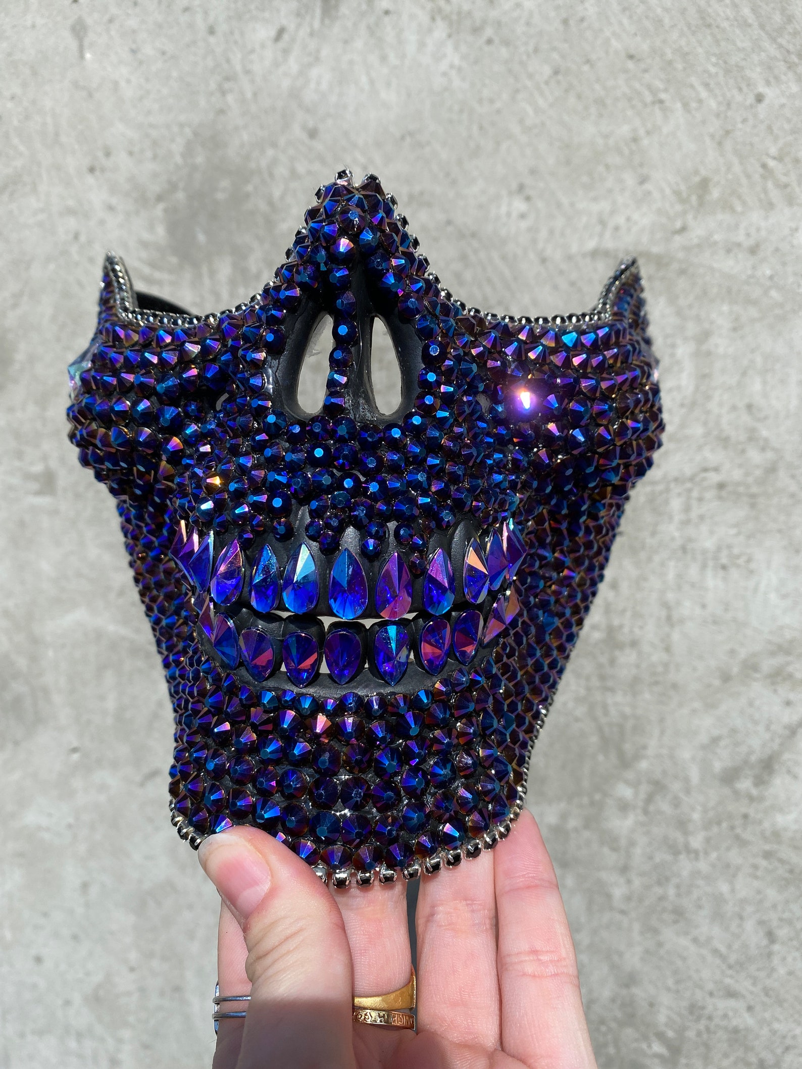 Purple Skull Mask With Pink Tears : Face Mask Skull Mask | Etsy