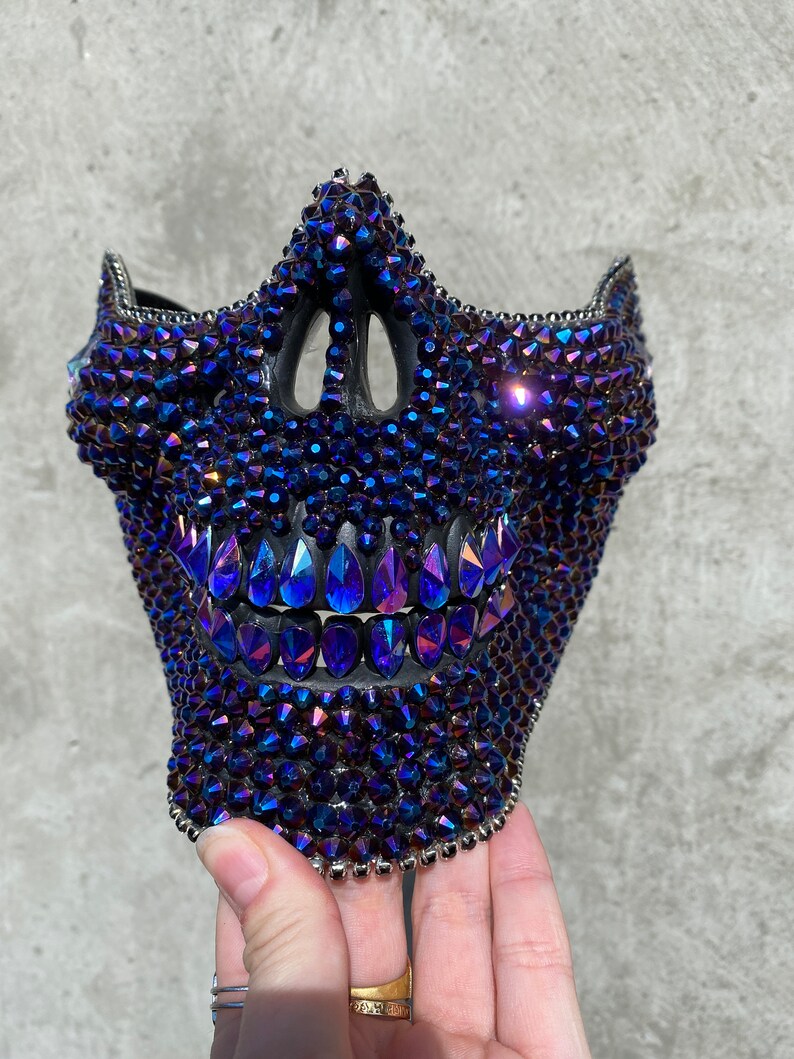 Purple Skull Mask With Pink Tears : Face Mask Skull Mask - Etsy